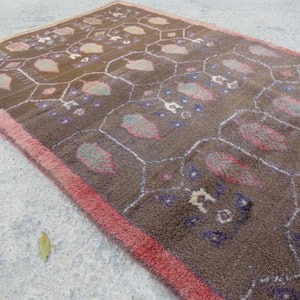 Tribal Rug, Vintage Bohemian Saloon Rug, Brown Color Wool Handmade ...