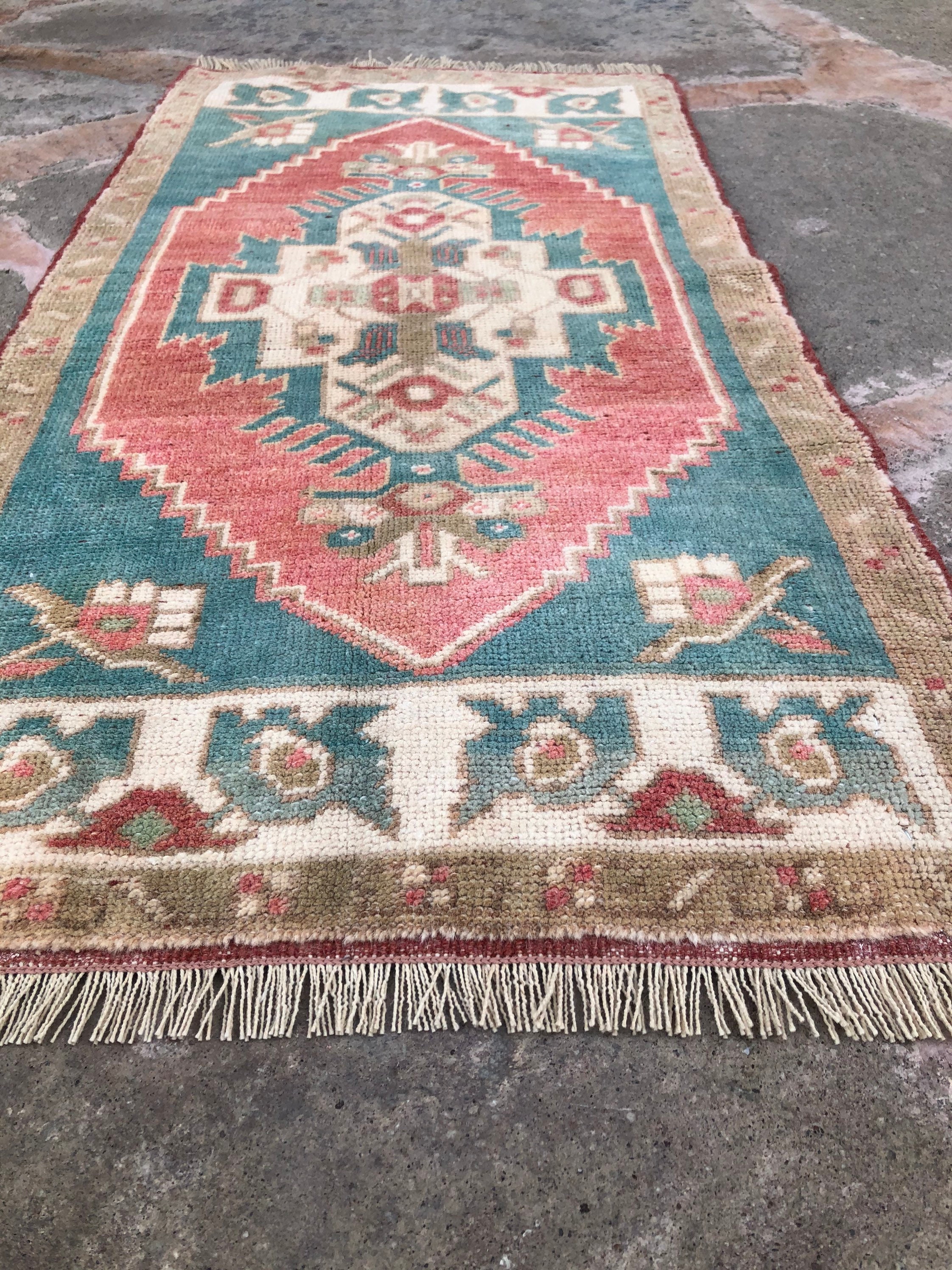 Turkish Small Rug Vintage Small Rug Bath Rug Kitchen Rug | Etsy