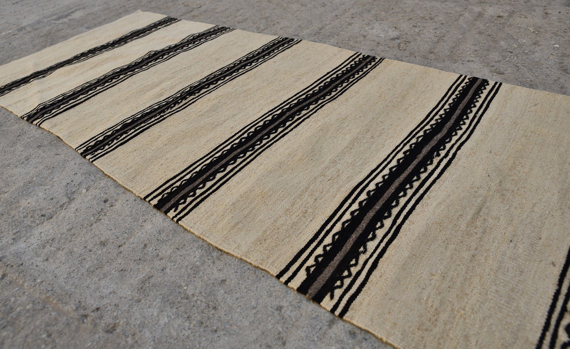 Cream Runner Rug Minimal Runner Kilim Rug Vintage Runner - Etsy