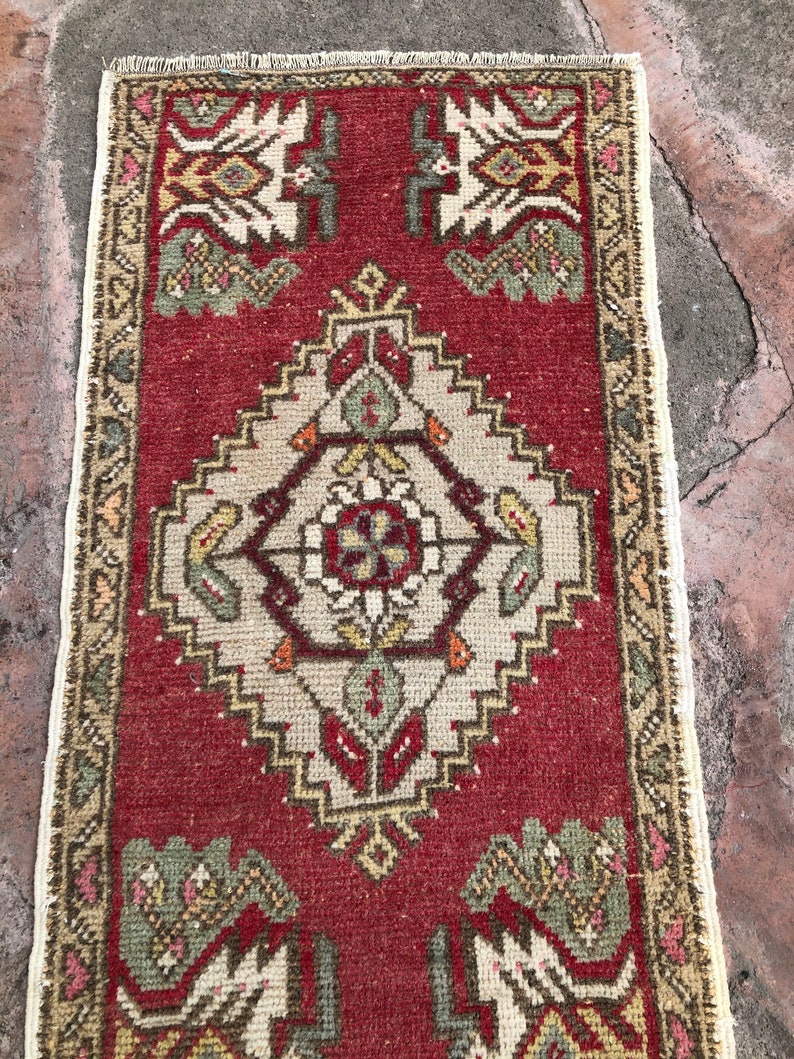 Turkish Door Mat Rug Anatolian Vintage Small Carpet Rug | Etsy