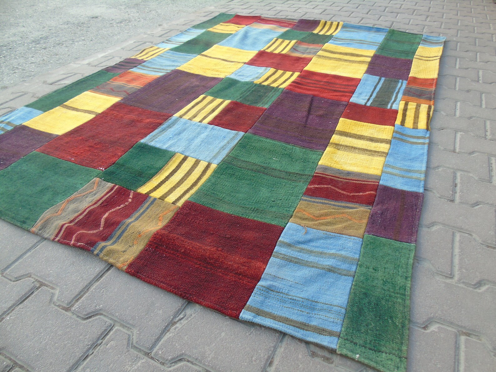 Rug Patchwork Rug Area Rug Handmade Rug Woolen Rug | Etsy