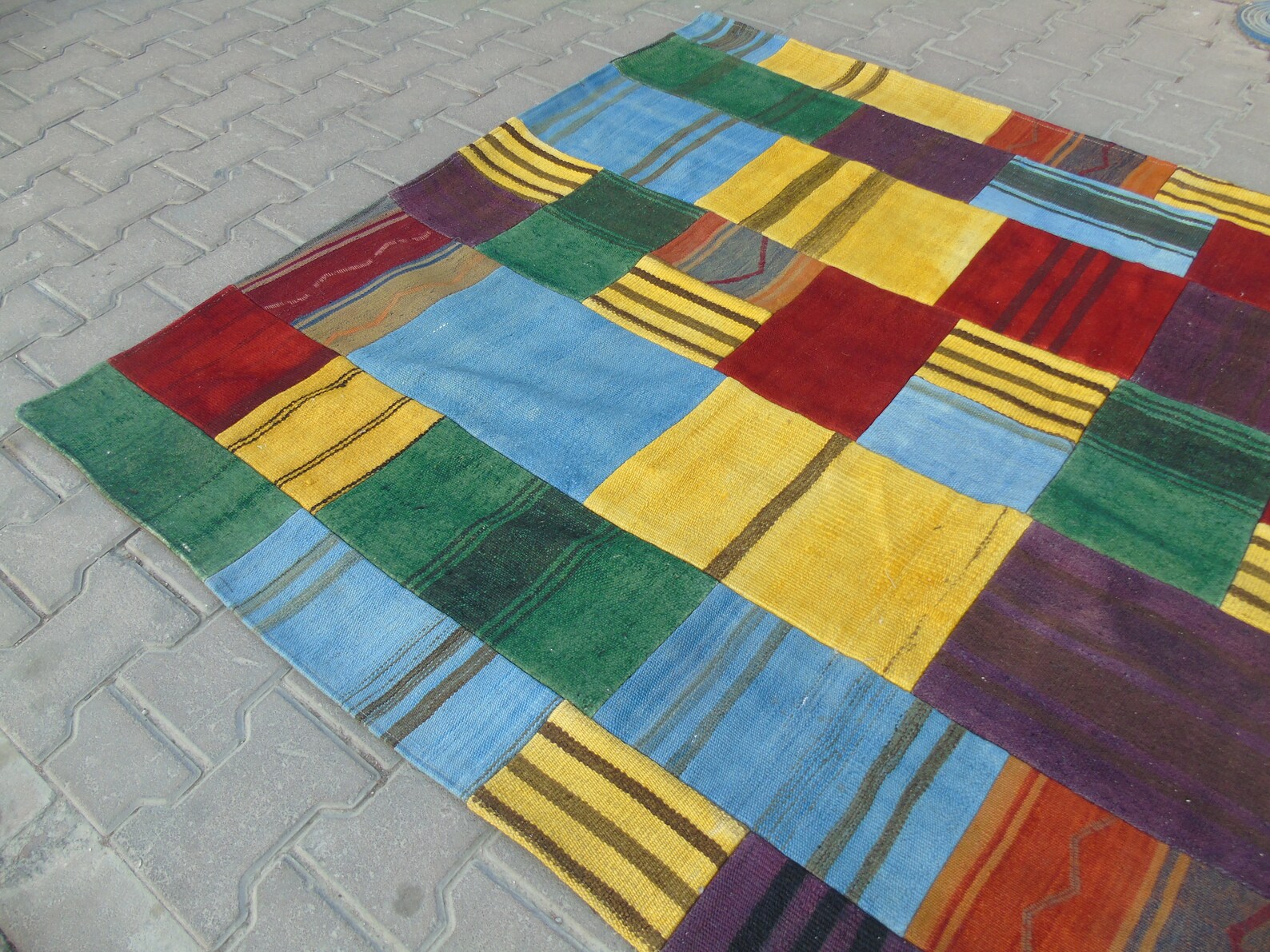 Rug Patchwork Rug Area Rug Handmade Rug Woolen Rug - Etsy