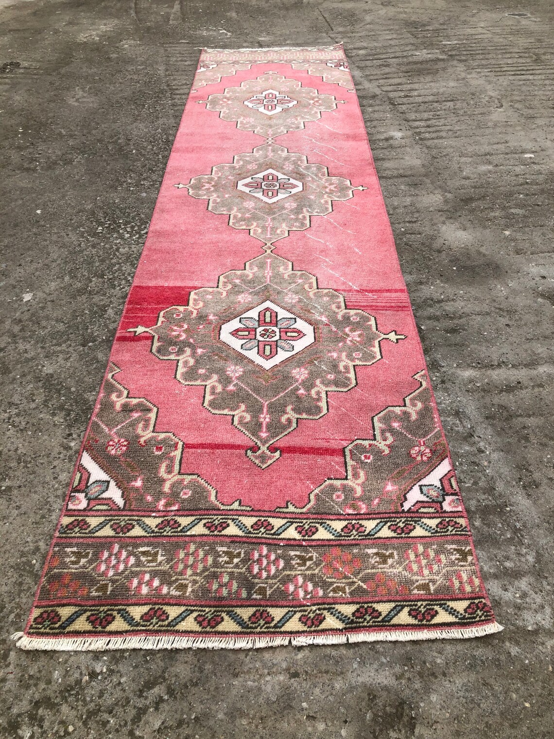 Oushak Runner Rug Turkish Runner Rug Hallway Runner Rug Red | Etsy