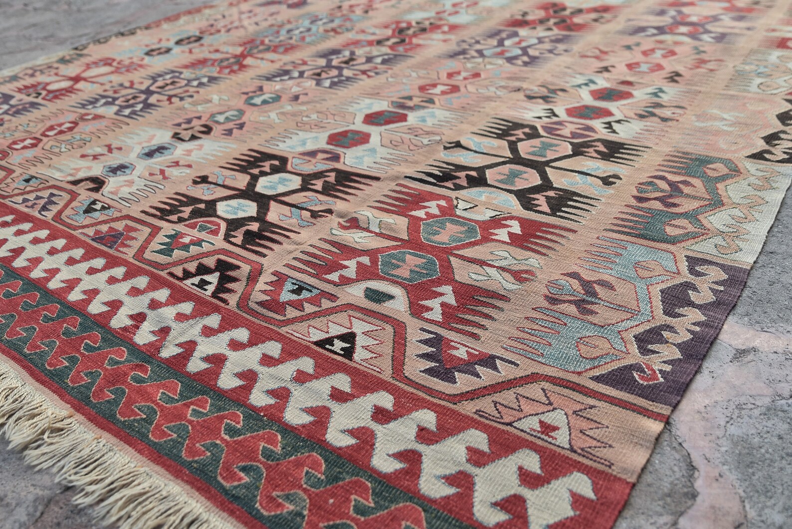 Large Kilim Rug Natural Dyed Kilim Rug Organic Wool on Wool - Etsy