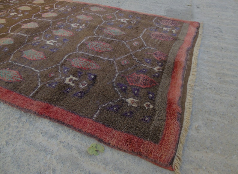 Tribal Rug Vintage Bohemian Saloon Rug Brown Color Wool | Etsy