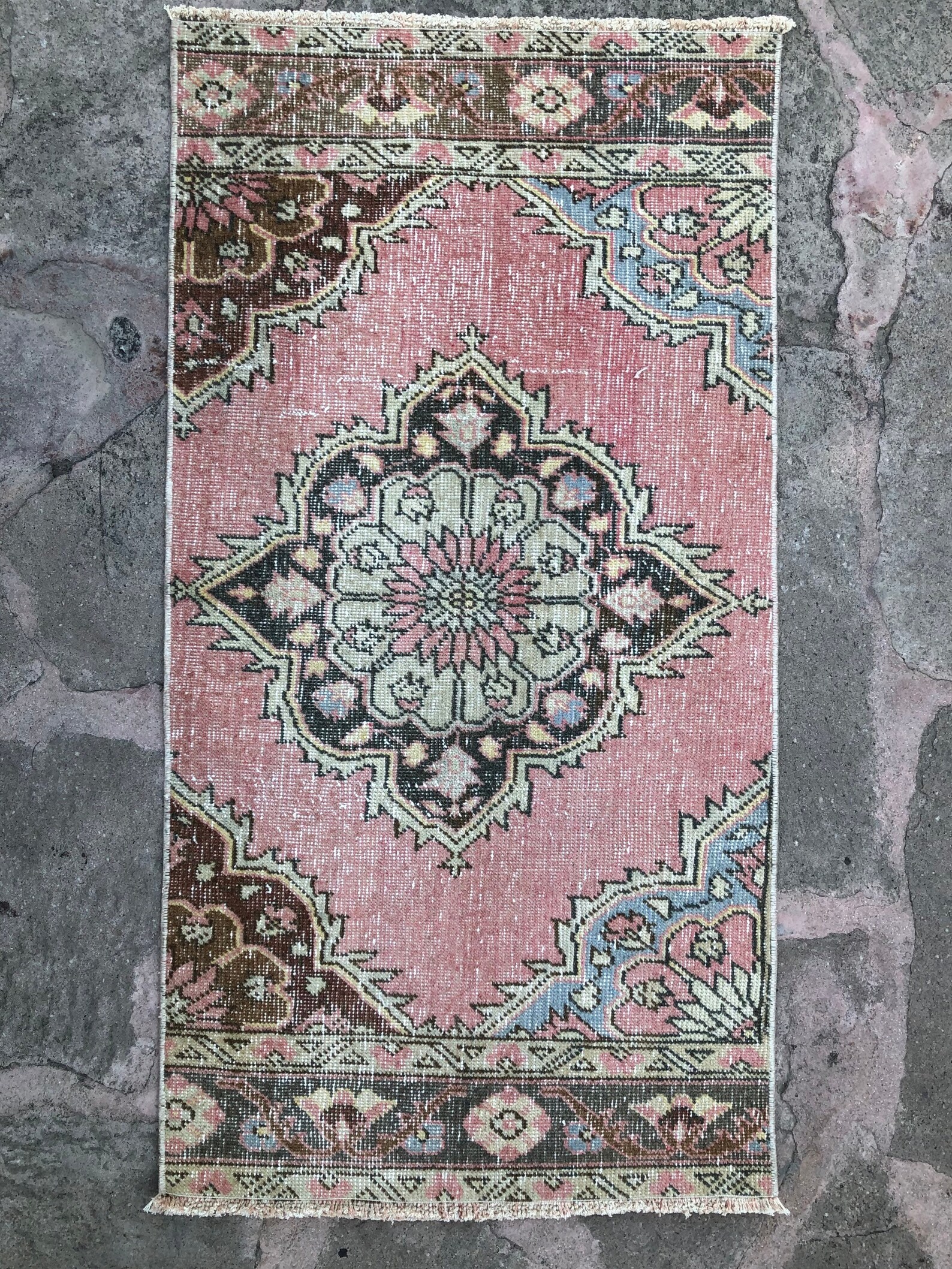 Small Rug Powder Room Rug Vintage Turkish Small Rug Door - Etsy