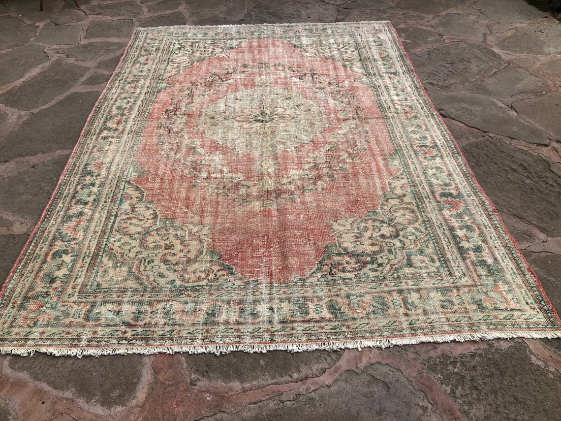 Oushak Rug / Oushak Saloon Rugs /Handmade Old Turkish Wool Rug | Etsy