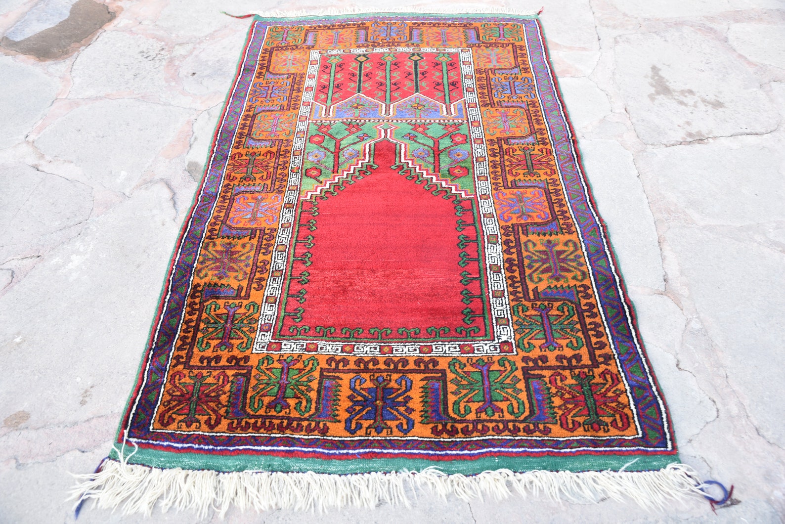 Turkish Prayer Rug Vintage Handwoven Prayer Rug Wall Hanging | Etsy