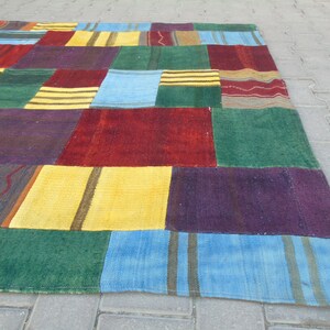 Rug, Patchwork Rug, Area Rug, Handmade Rug, Woolen Rug, Multicolors Rug ...