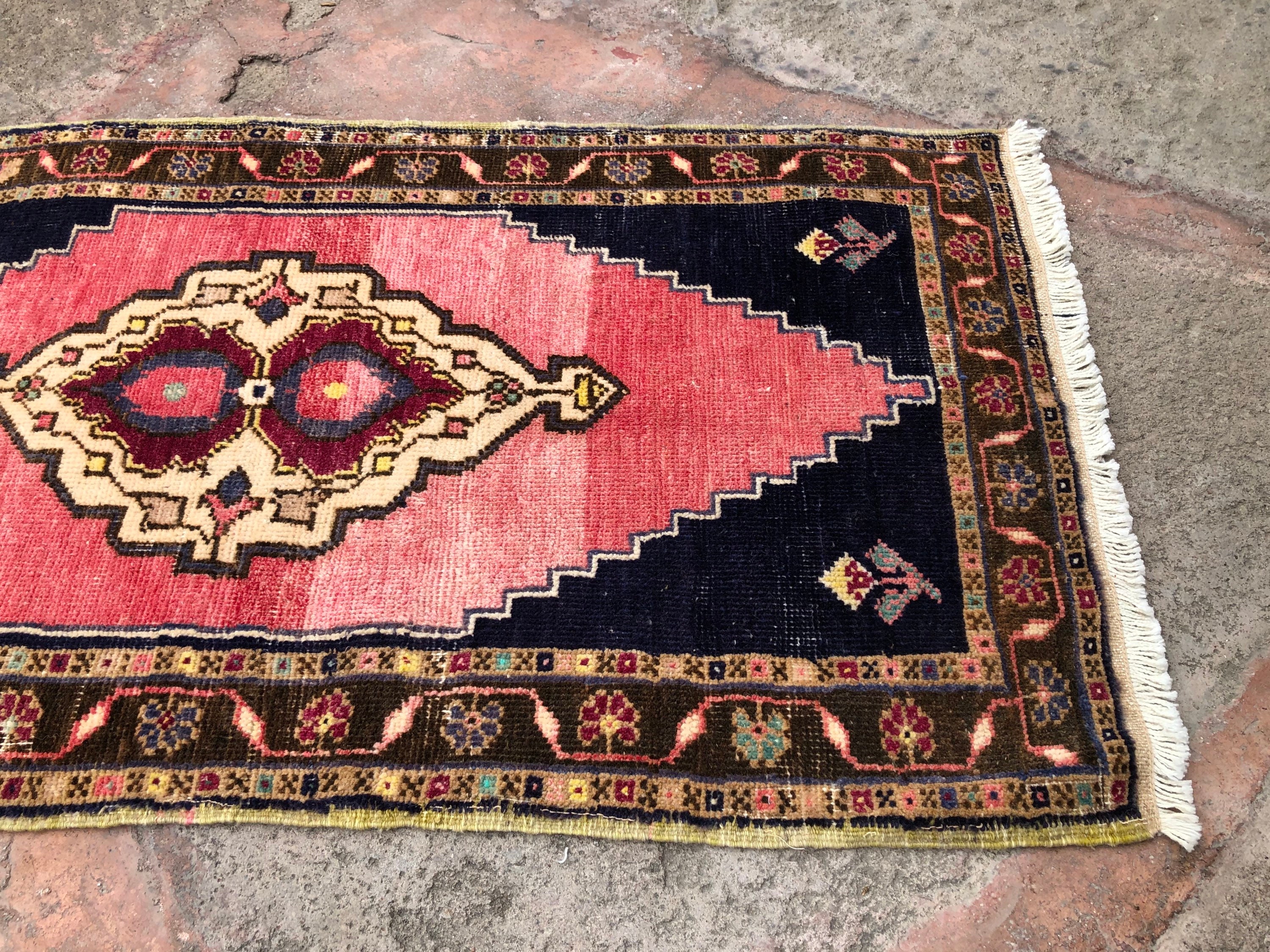 Turkish Small Rug Rugs Vintage Small Rug Navy Blue Small | Etsy