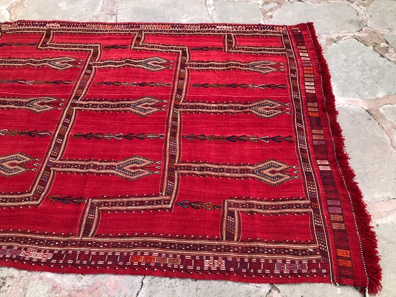 Rug Zili Kilim Rug Area Rug Woolen Rug Handwoven Rug Red | Etsy