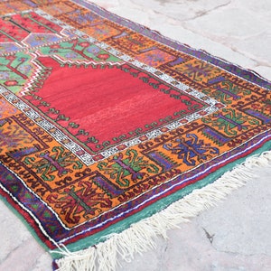 Turkish Prayer Rug, Vintage Handwoven Prayer Rug, Wall Hanging Rug ...