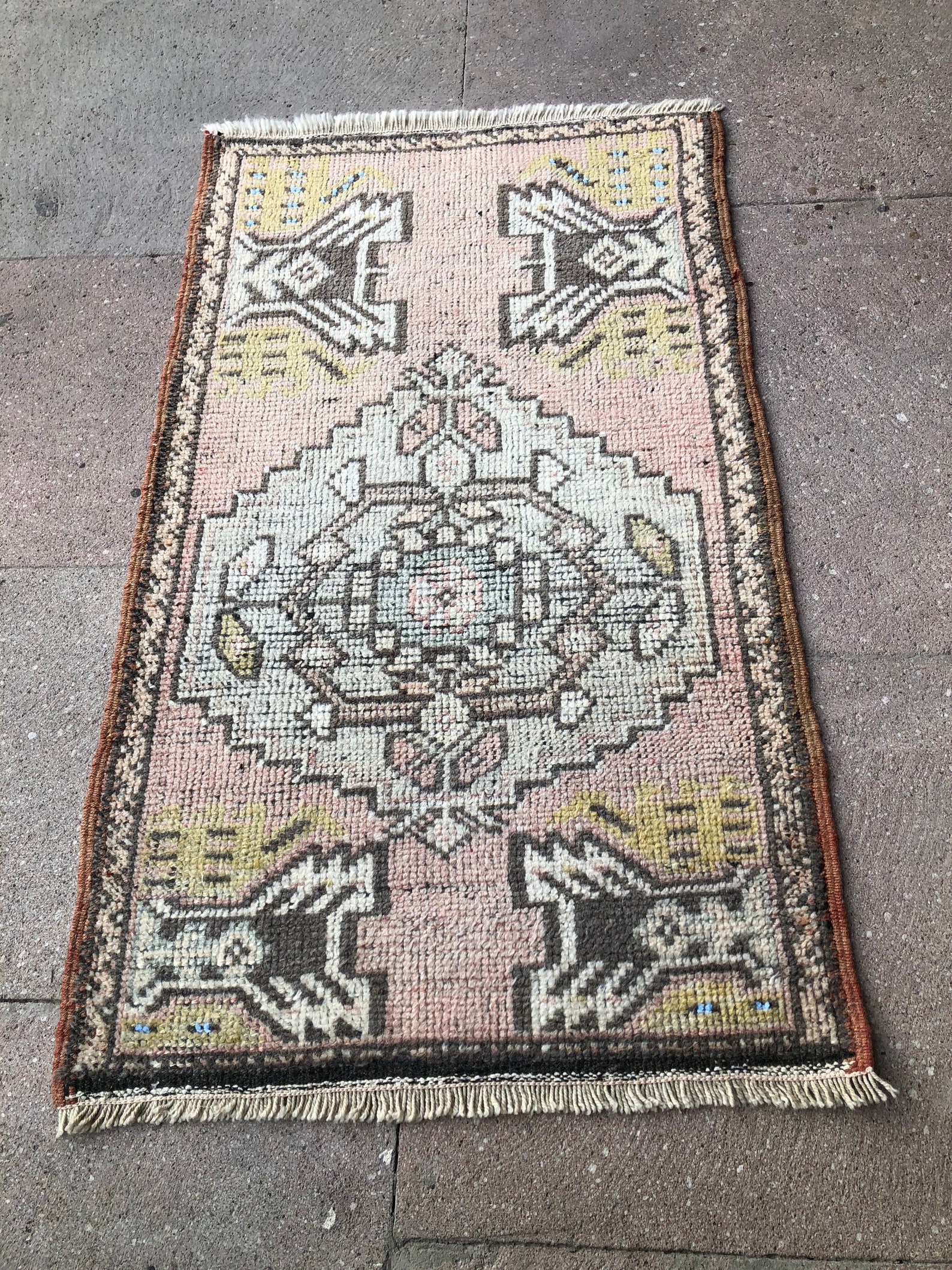 Handwoven Oriental Small Decorative Rug Vintage Oushak Carpet - Etsy
