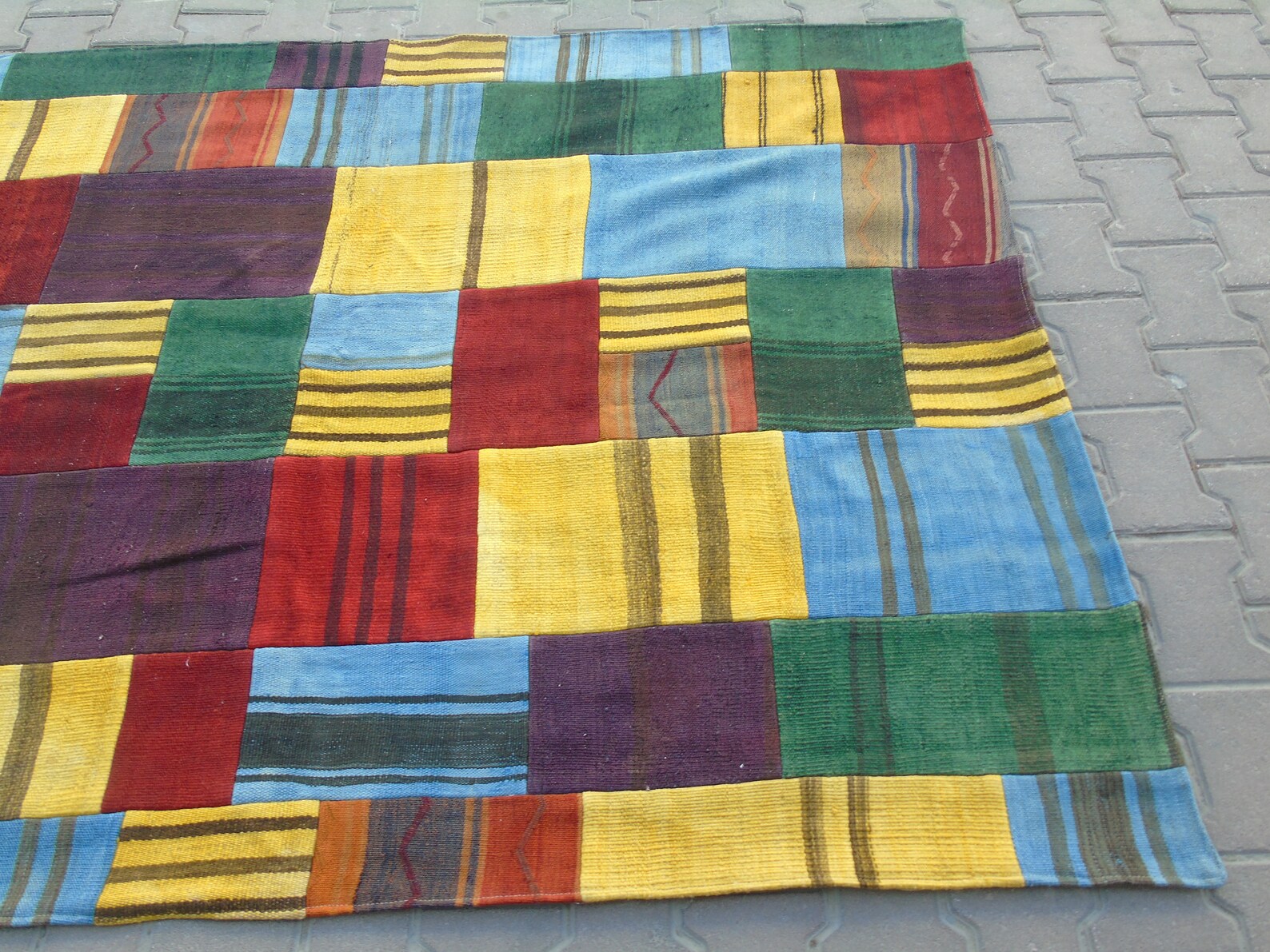 Rug Patchwork Rug Area Rug Handmade Rug Woolen Rug | Etsy