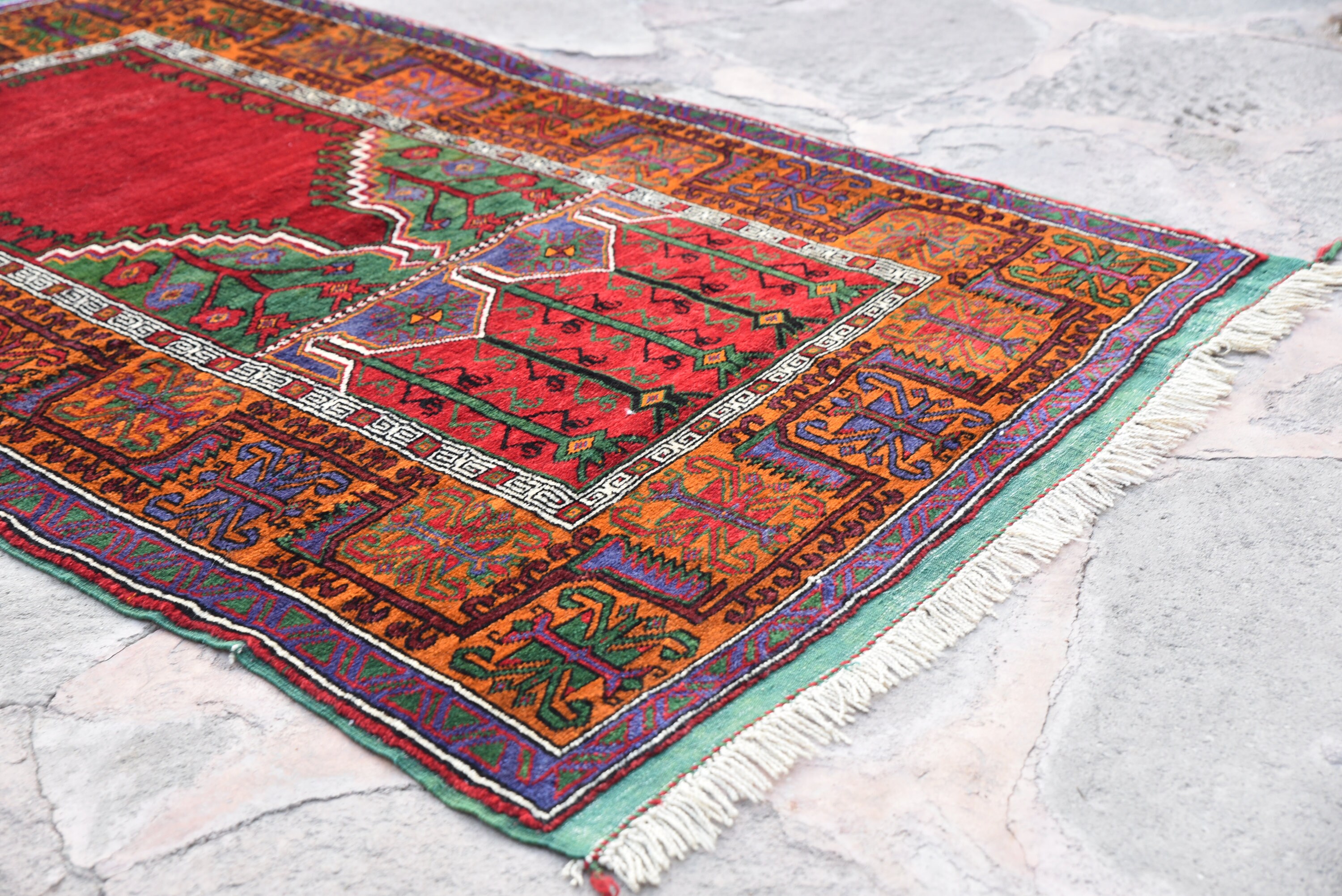 Turkish Prayer Rug Vintage Handwoven Prayer Rug Wall Hanging | Etsy