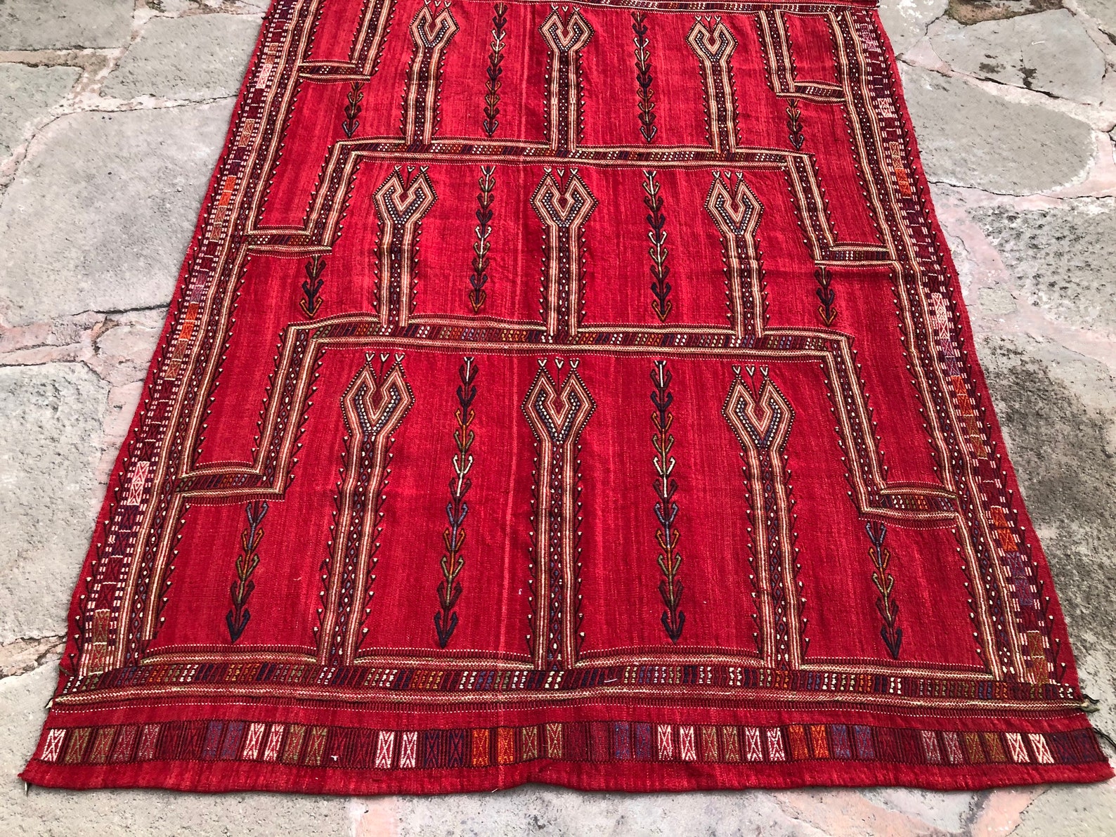 Rug Zili Kilim Rug Area Rug Woolen Rug Handwoven Rug Red | Etsy