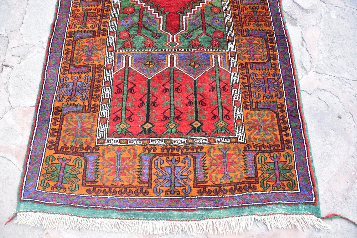Turkish Prayer Rug Vintage Handwoven Prayer Rug Wall Hanging | Etsy