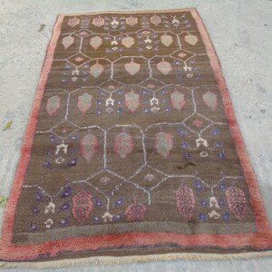 Tribal Rug, Vintage Bohemian Saloon Rug, Brown Color Wool Handmade ...