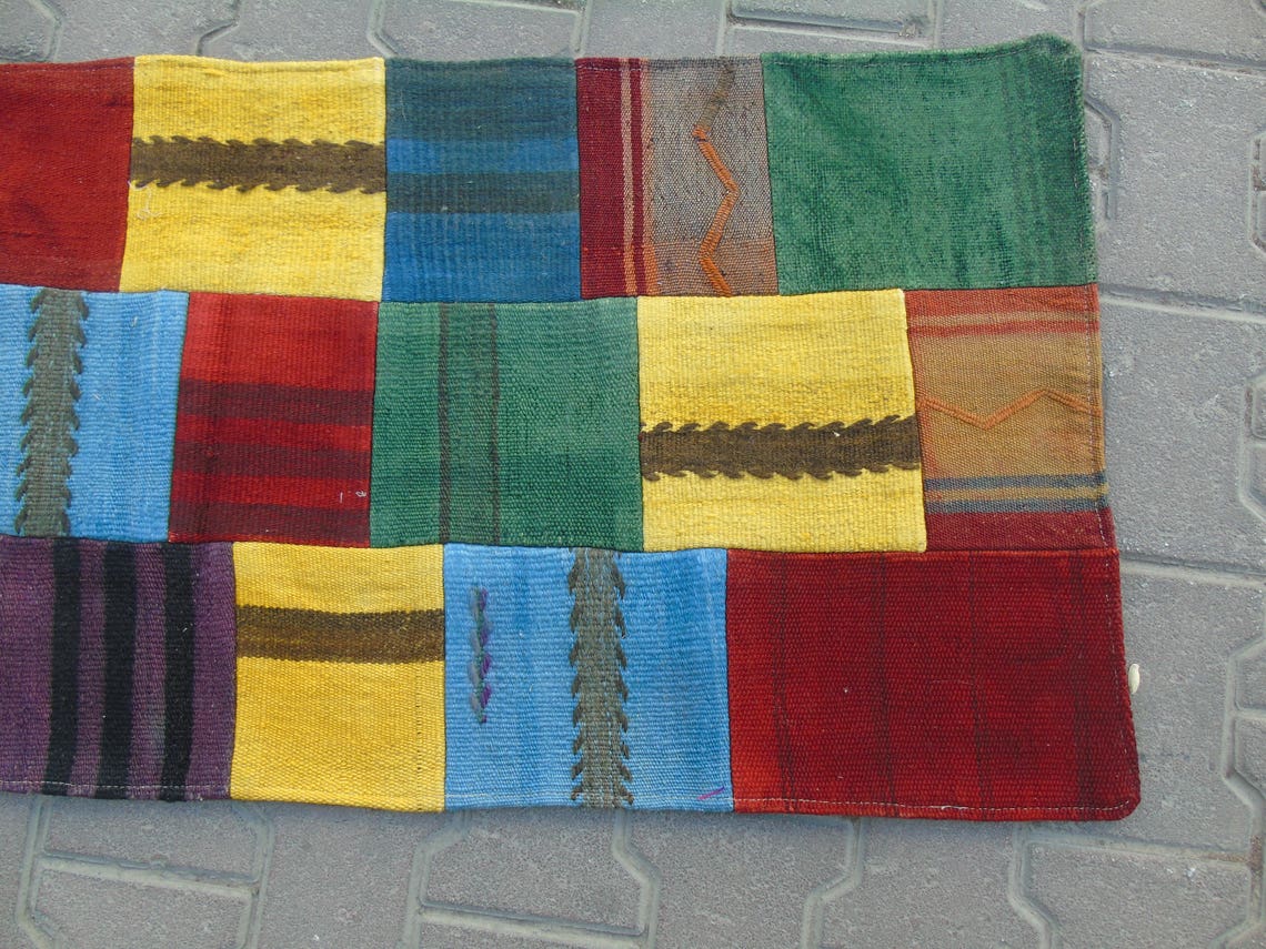 Turkish Rug Patchwork Rug Small Rug Kilim Rug Multicolors | Etsy