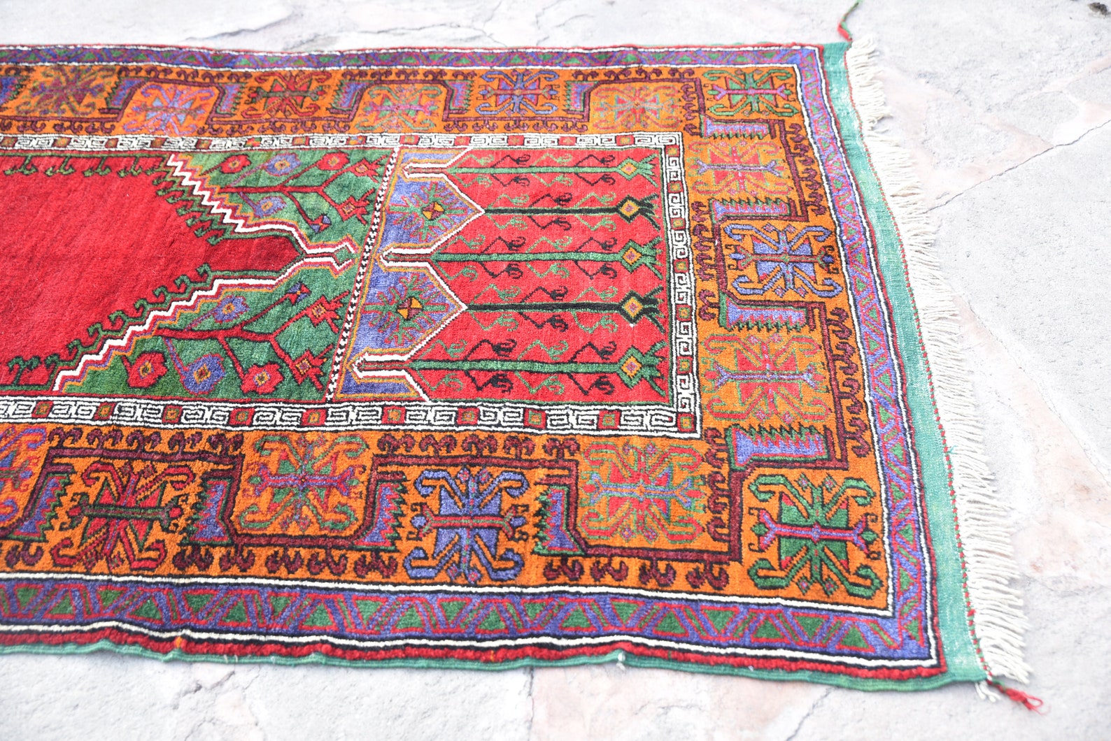 Turkish Prayer Rug Vintage Handwoven Prayer Rug Wall Hanging | Etsy