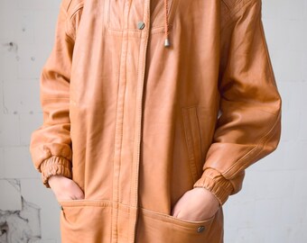 COPACABANA Leather Jacket, Light Brown Leather Coat, Real COPACABANA Leather Jacket, Light Brown Leather Coat, Real