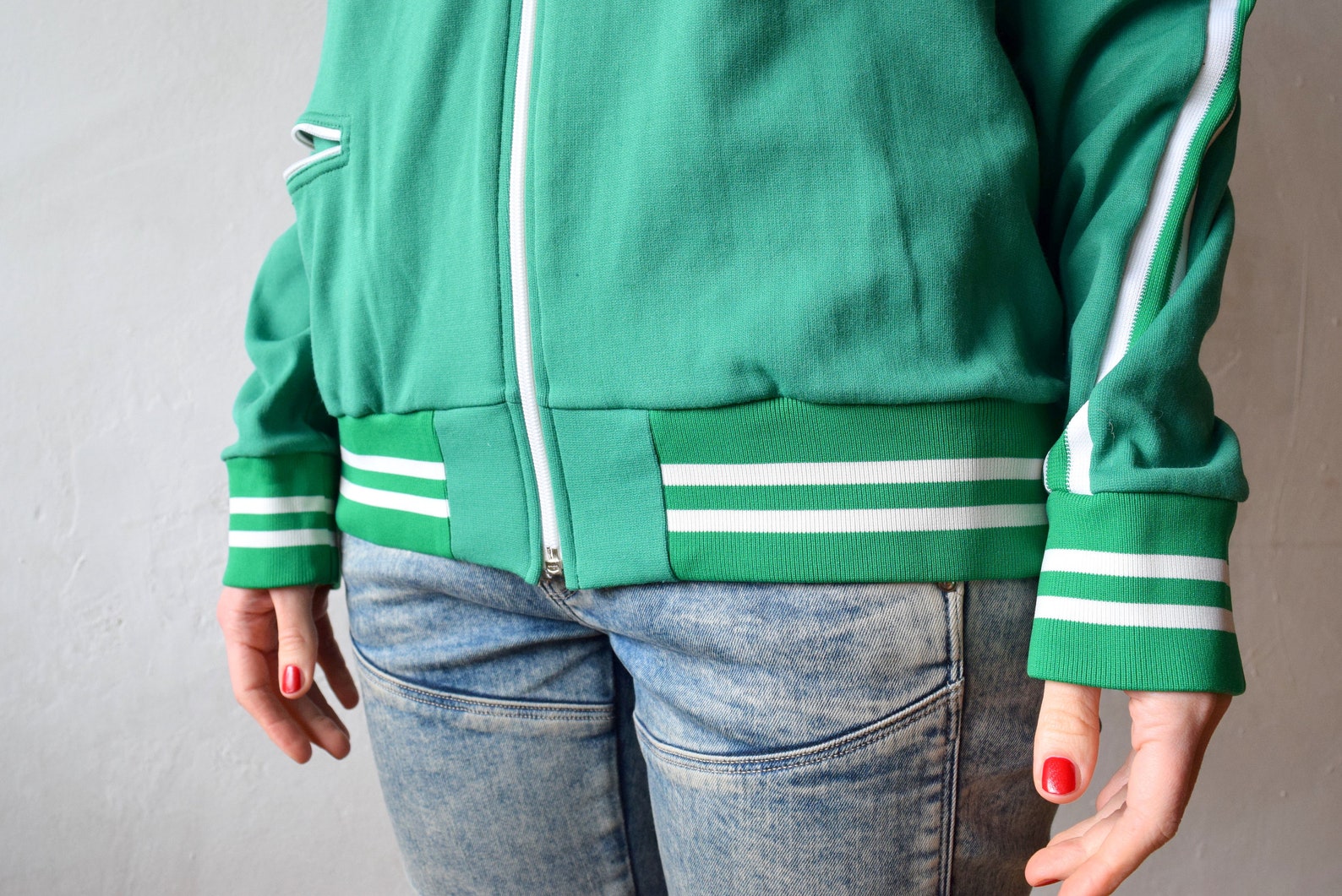 Green Workout Jacket Vintage Bomber Tracksuit Outdoor - Etsy