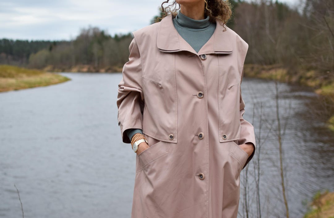 Vintage German Pink Duster Coat: 90s Retro Topcoat, Women's Medium - Etsy