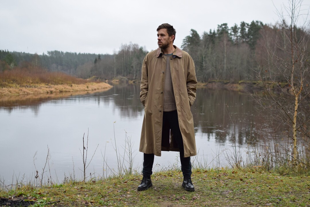 Vintage MELKA Trench Coat, Mens Beige Vintage Coat, 90s Duster Coat ...