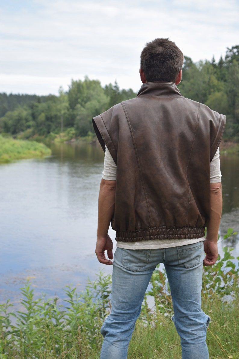 Real Leather Italian Jacket Made in Italy Brown Vintage | Etsy