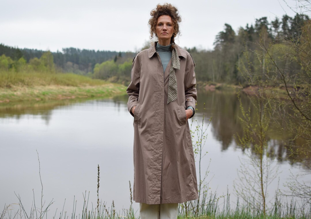 Vintage Polish Duster Coat: 90s Pastel Trench, Women's Medium - Etsy