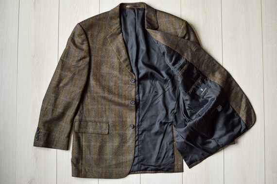 Vintage herringbone wedding suit, 80s retro theme par… - Gem
