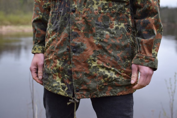 German military coat, vintage army jacket, 90s camouf… - Gem