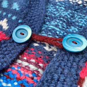 Handmade Vintage Nordic Vest 80s Retro Hand Knitted Woolen Jacket Cozy ...