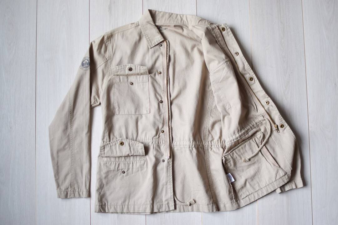 PANAMA JACK Vintage Jacket, Beige 90s Windbreaker, Zipper Jacket ...