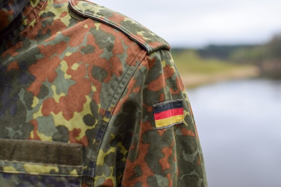 German military coat, vintage army jacket, 90s camouf… - Gem