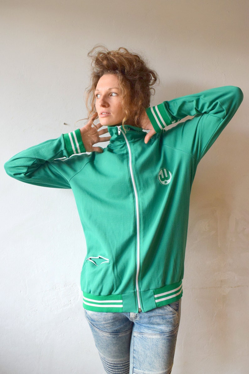 Green Workout Jacket Vintage Bomber Tracksuit Outdoor - Etsy