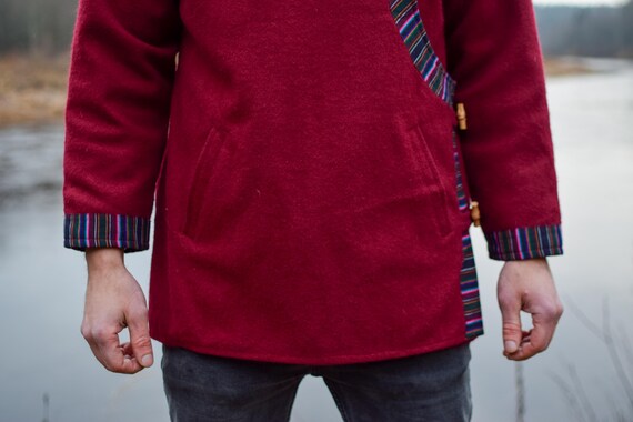 Artistic Nepali traditional jacket, Vintage Himalayan… - Gem