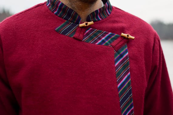Artistic Nepali traditional jacket, Vintage Himalayan… - Gem
