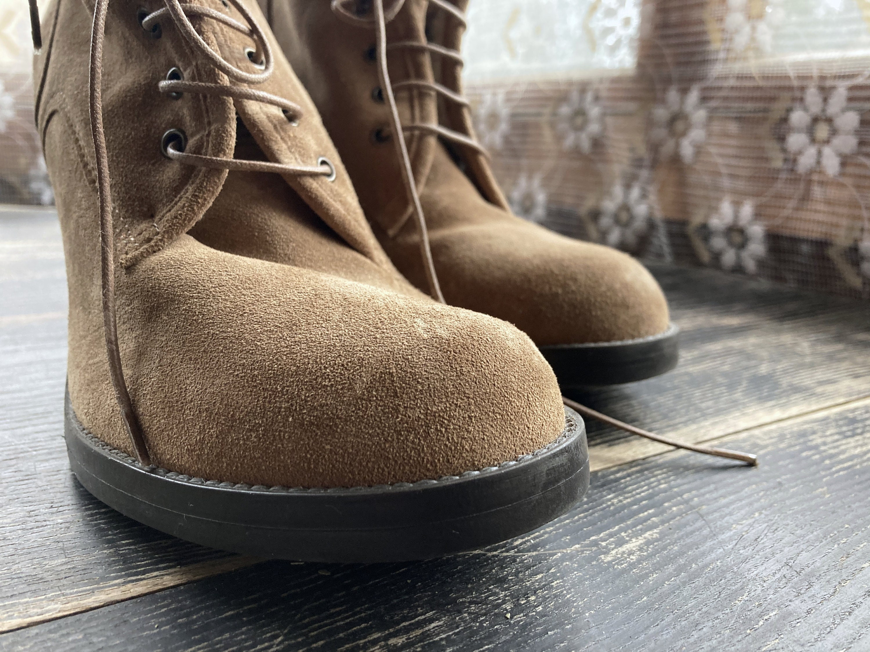 Vintage Leather Italian Boots Retro High Heel Lace-up Boots - Etsy