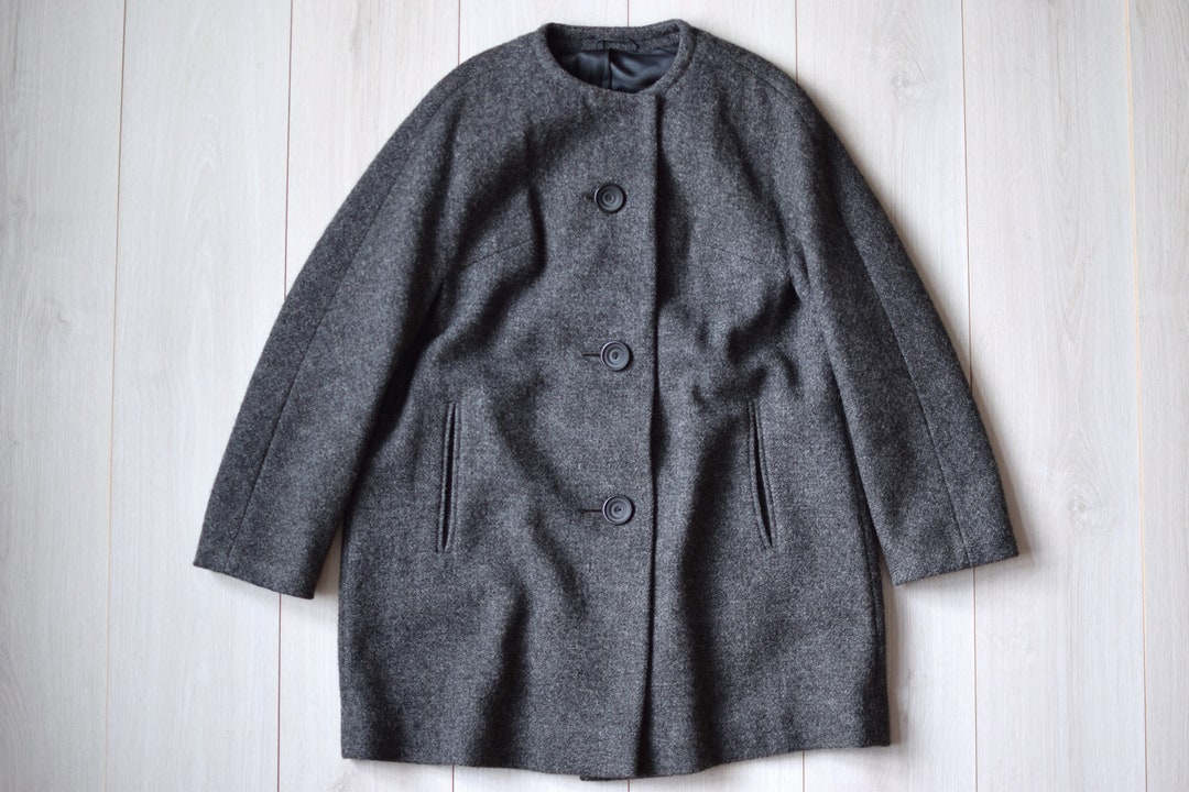 Scandinavian 90s Wool Trench Coat, Authentic FINNISH Retro Plaid Women ...