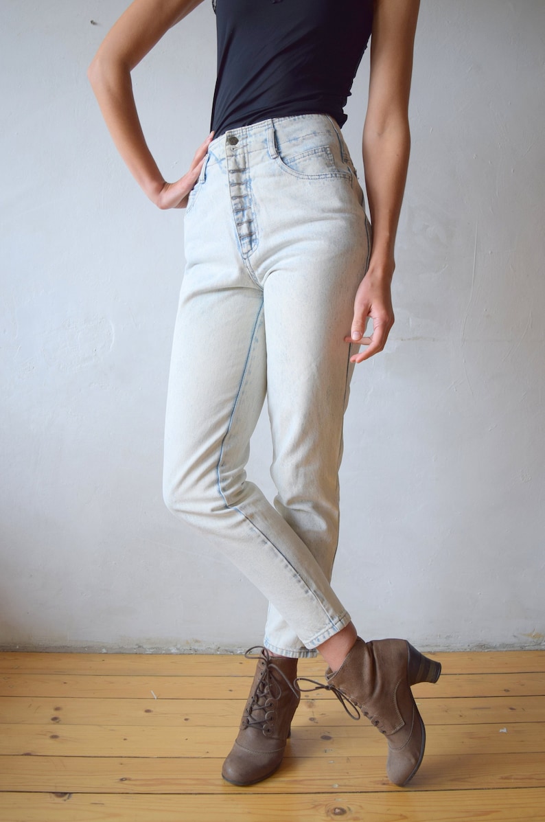 Vintage Blue Jeans, High Waisted Jeans, 90s Women Jeans, Light Blue ...