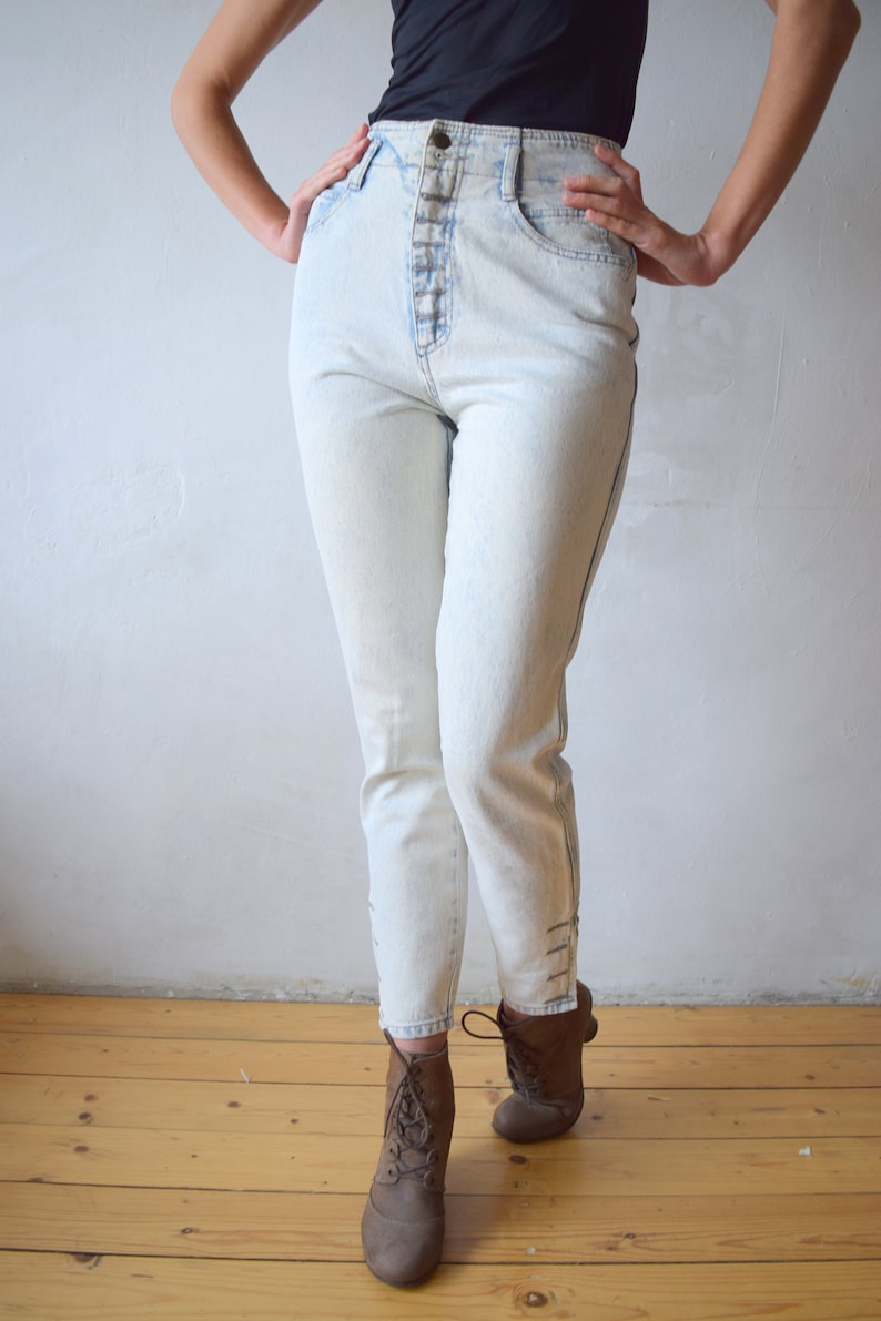 Vintage Blue Jeans, High Waisted Jeans, 90s Women Jeans, Light Blue ...
