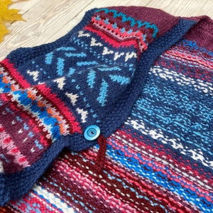 Handmade Vintage Nordic Vest 80s Retro Hand Knitted Woolen Jacket Cozy ...