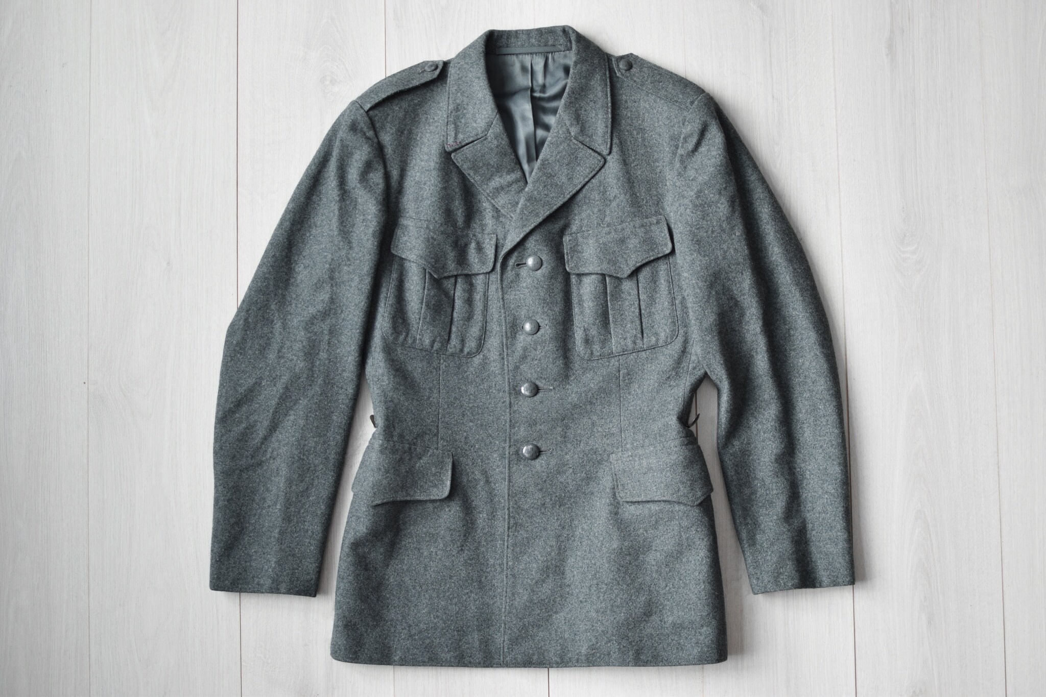 Vintage 70s Uniform Coat, Woolen Military Winter Overcoat, 80s Retro ...