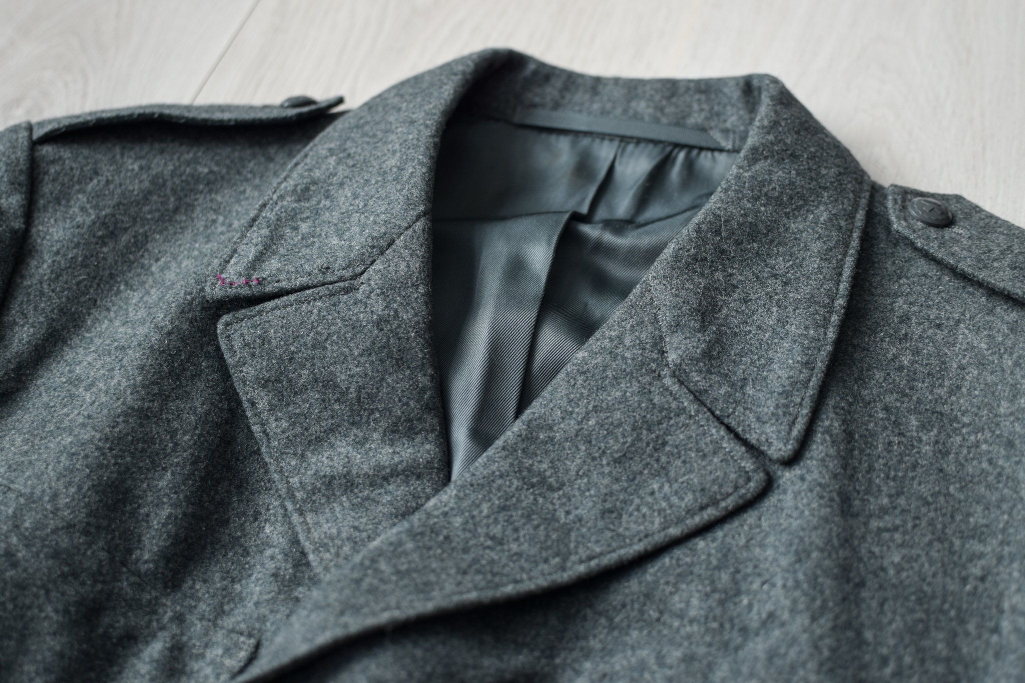 Vintage 70s Uniform Coat, Woolen Military Winter Overcoat, 80s Retro ...