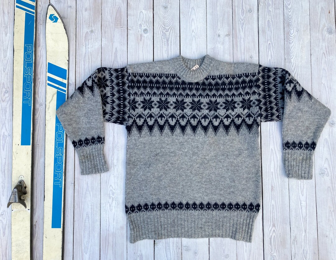 Gray DANISH Northern Star Sweater Made in Denmark Excellent Wool Jumper ...