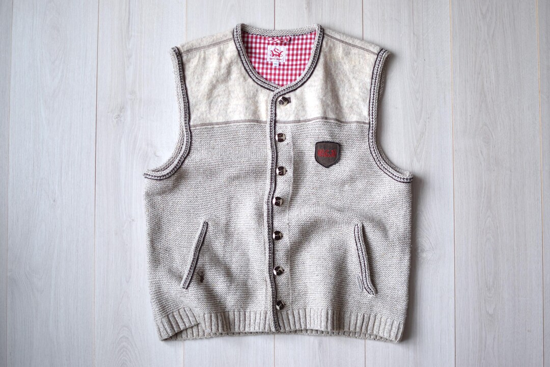 Authentic Bavarian Vintage Vest, Traditional German Overjacket, Retro ...