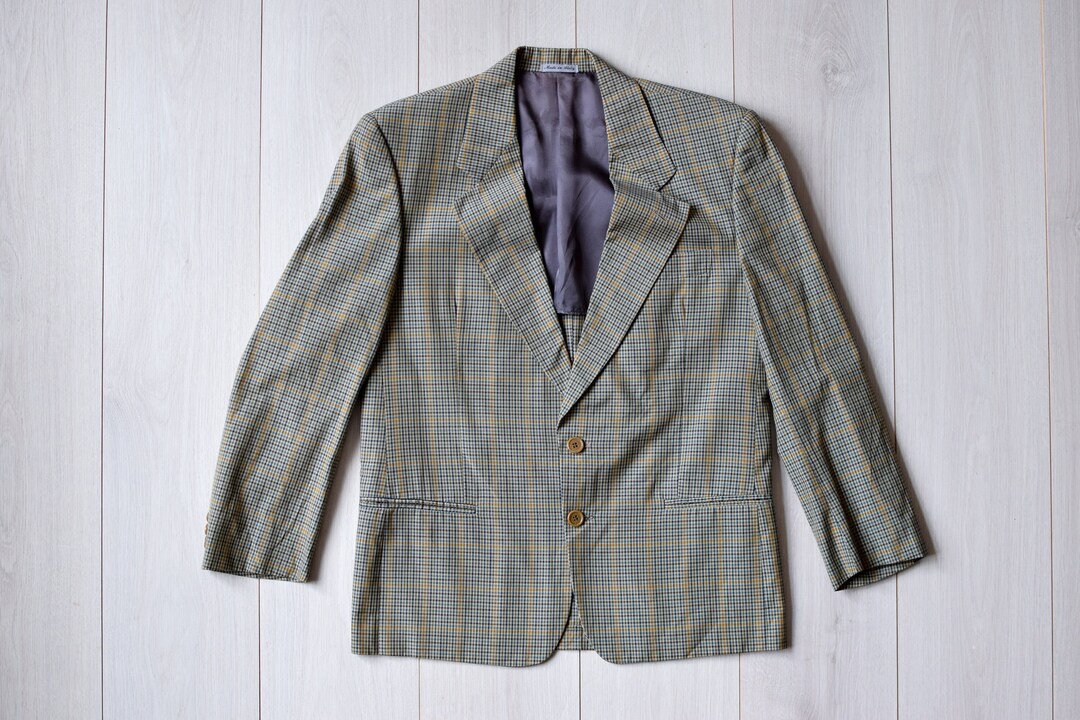 Retro Italian Sport Coat - Checkered 90s Blazer - Made in Italy - Men's ...