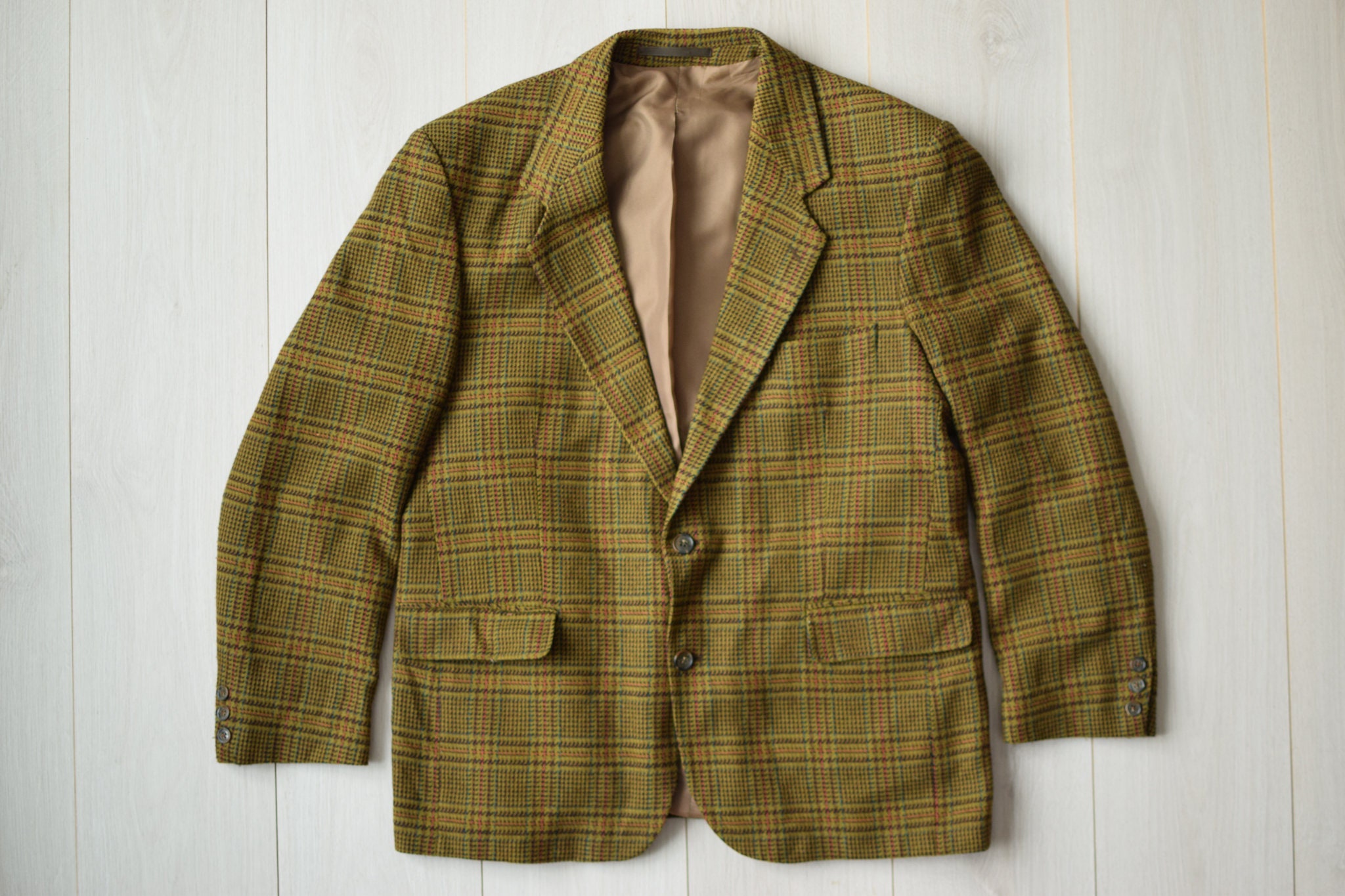 Vintage PORTUGUESE Checkered Sport Coat, Retro Wedding Blazer, Tweed ...