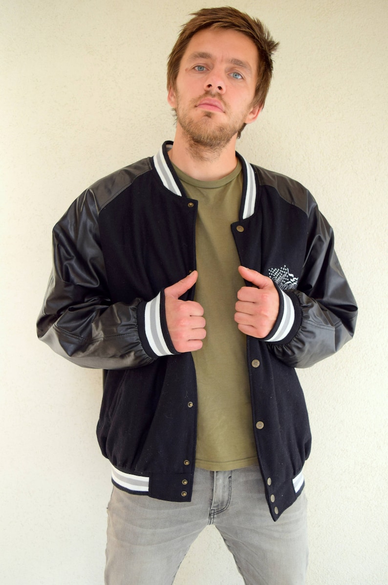 Vintage AMERICA Bomber Jacket, 90s Outwear, 80s Jacket, Hip Hop, Black ...